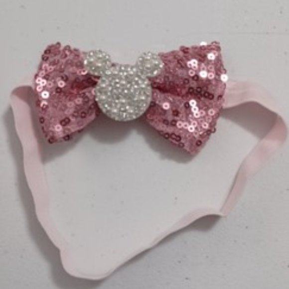 Boutique | Accessories | Minnie Mouse Light Pink Bow Headband Sequin ...